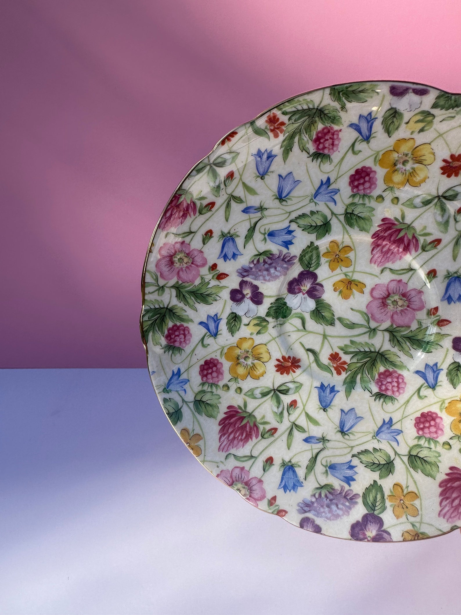 Vintage Rare Shelley Countryside England Fine Bone China Floral Chintz ...