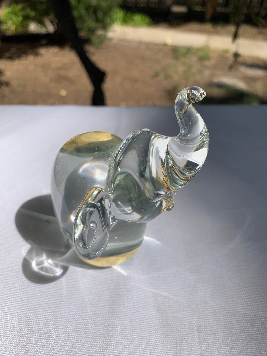 Vintage Clear Hand Blown Art Glass Elephant Figurine Paperweight - Etsy