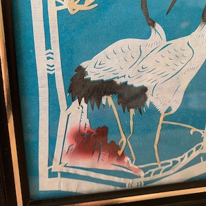 Vintage Rare Original Japanese Kirie Mixed Media Hand Cut and Painted ...