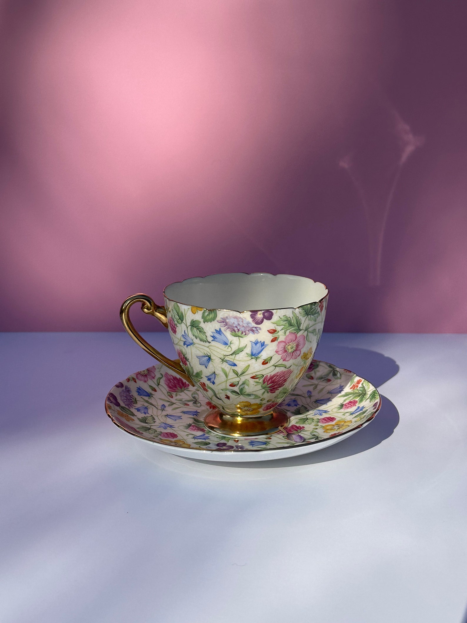 Vintage Rare Shelley Countryside England Fine Bone China Floral Chintz ...