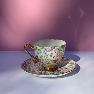 Vintage Rare Shelley Countryside England Fine Bone China Floral Chintz ...