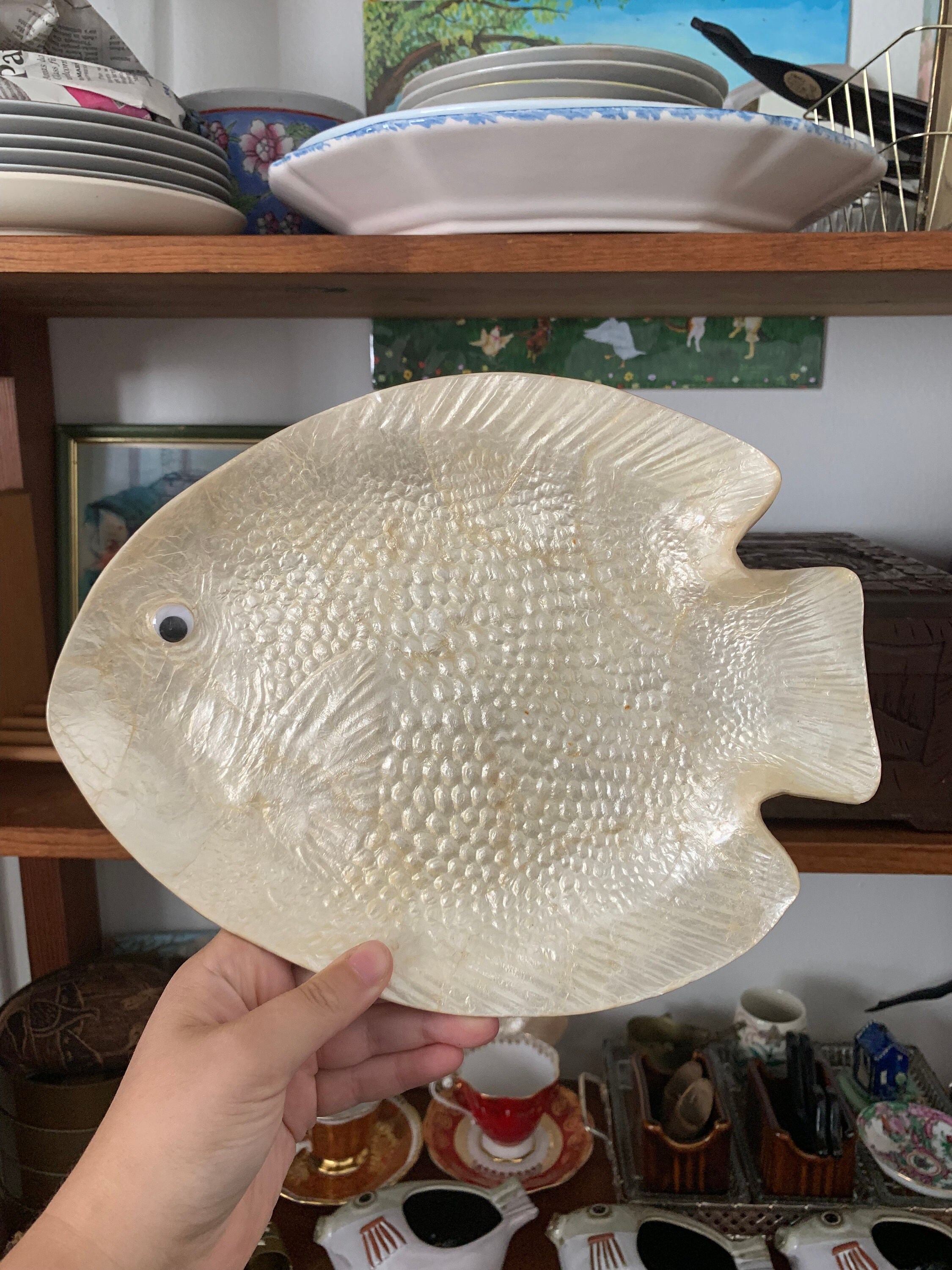 Vintage Large Capiz Shell Mother of Pearl Iridescent Fish - Etsy