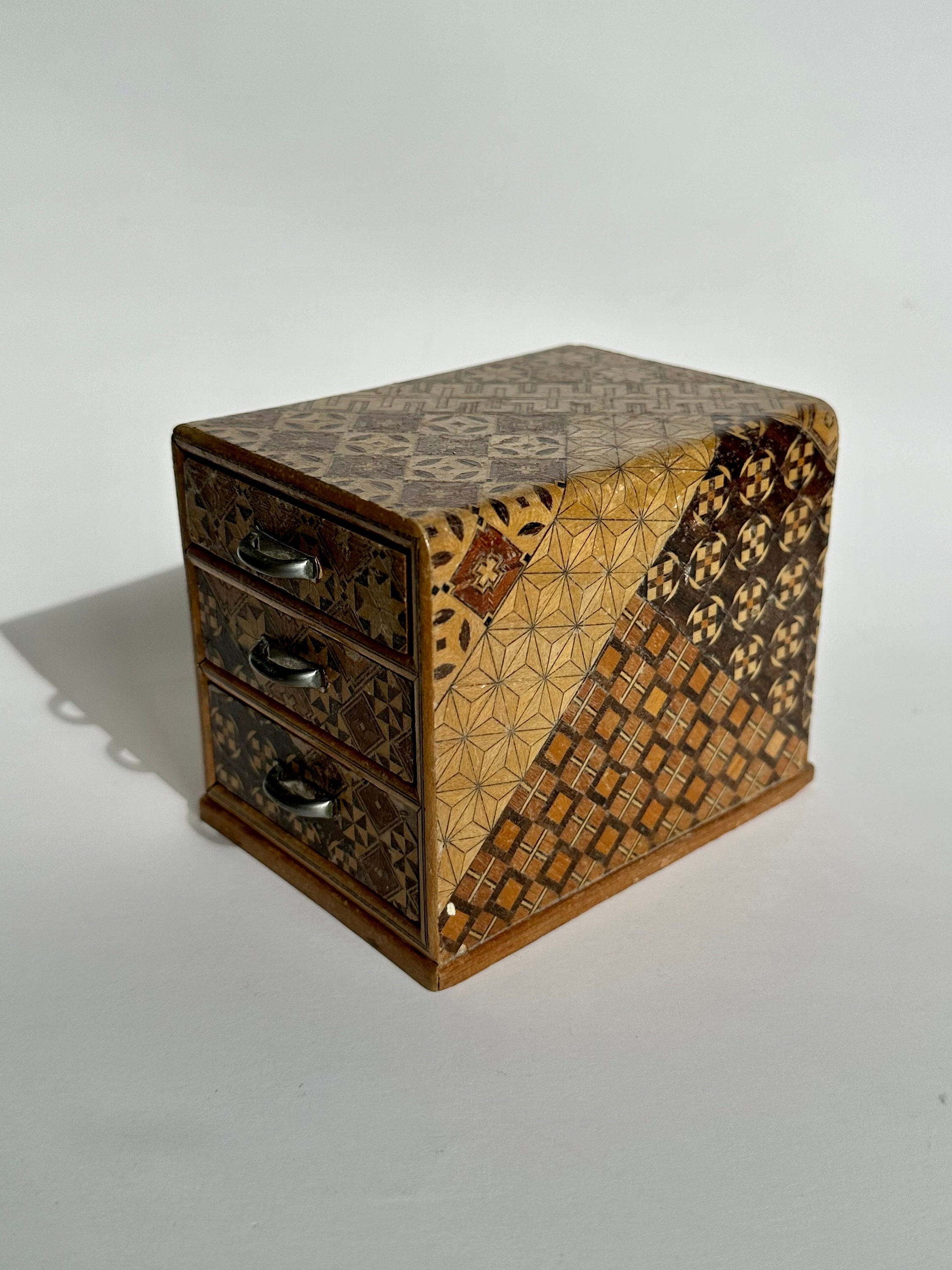 Rare Antique Japanese Marquetry Inlay Miniature Chest of - Etsy