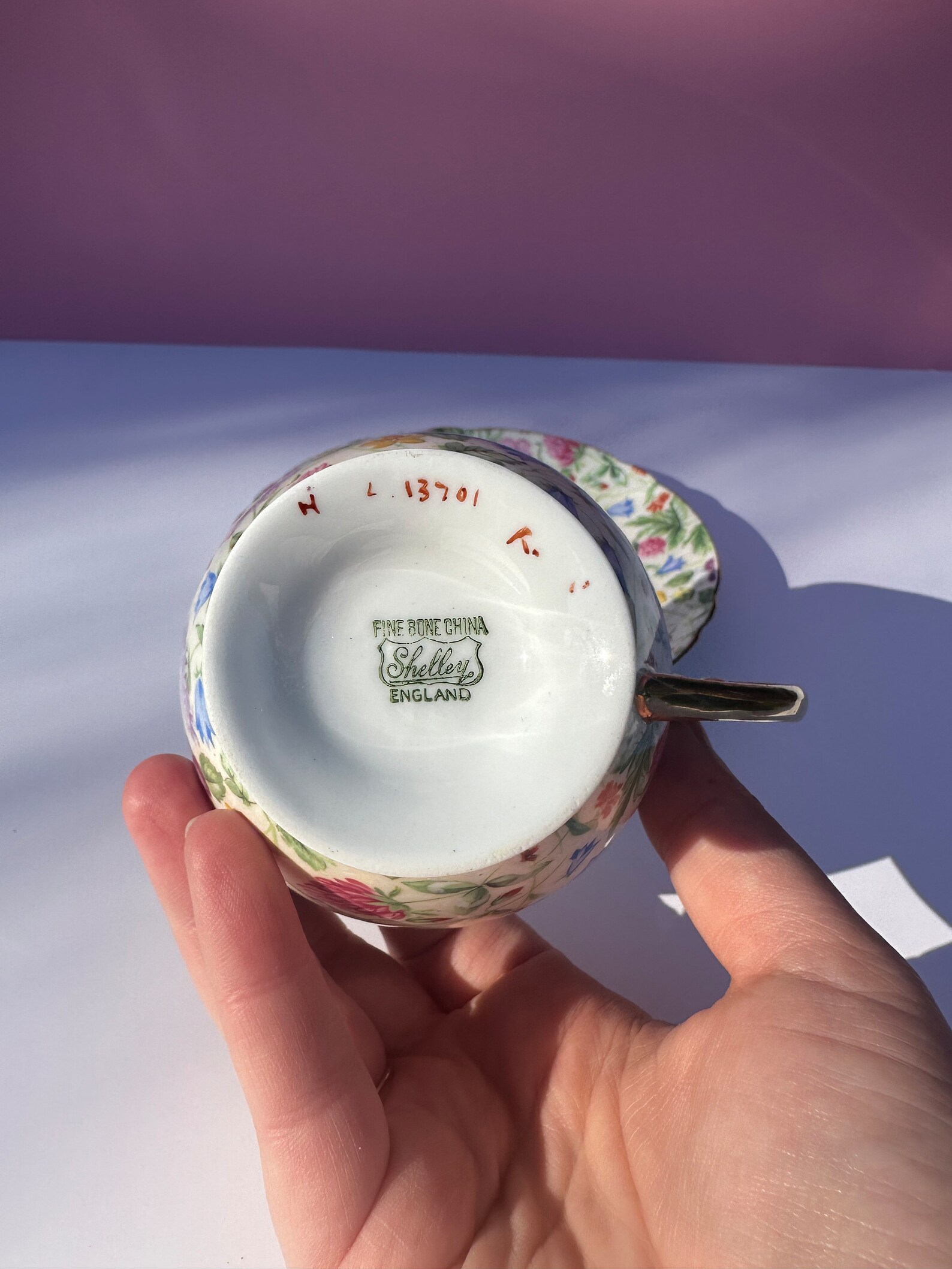 Vintage Rare Shelley Countryside England Fine Bone China Floral Chintz ...