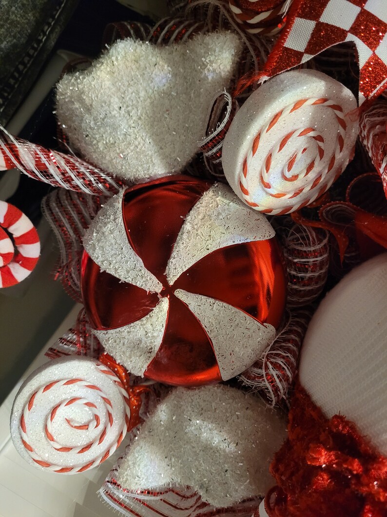 Candycane Snowman Wreath - Etsy