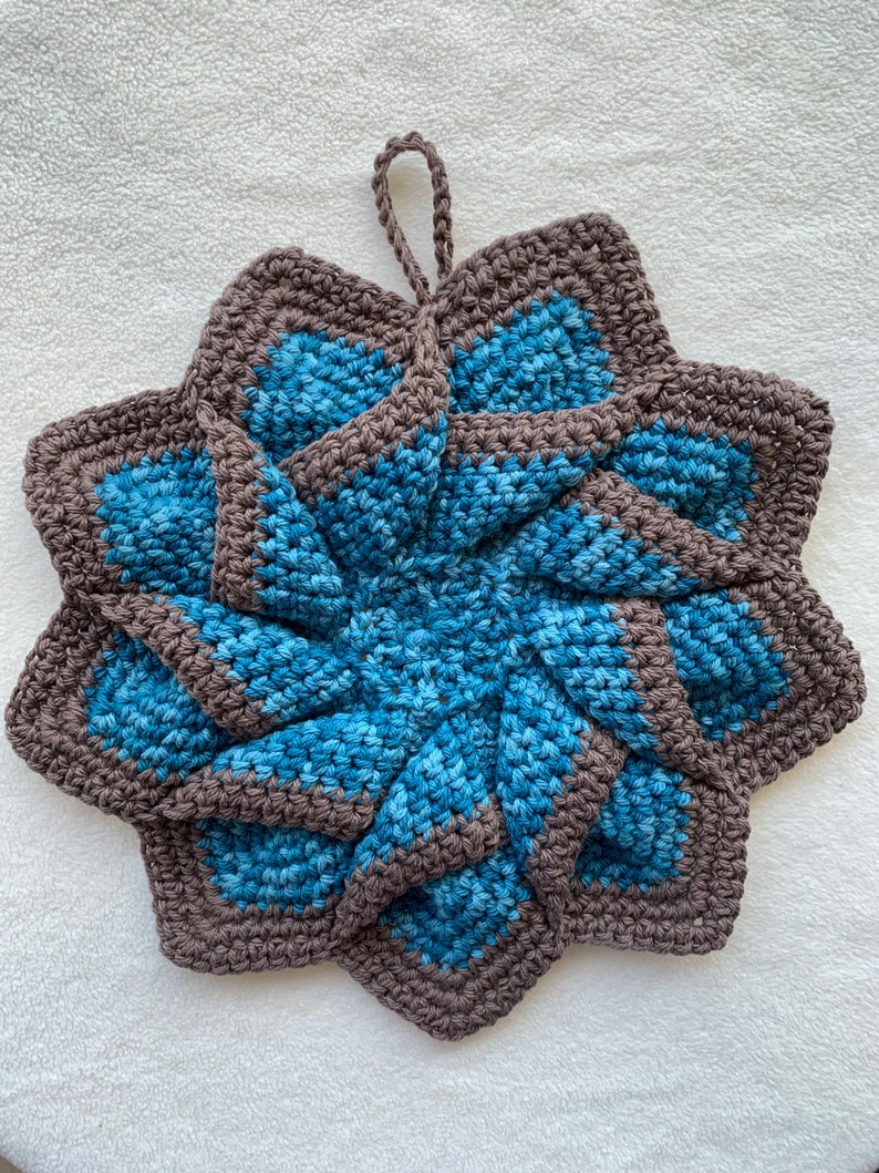 Star Flower Pot Holder Crochet Hot Pad Trivet - Etsy