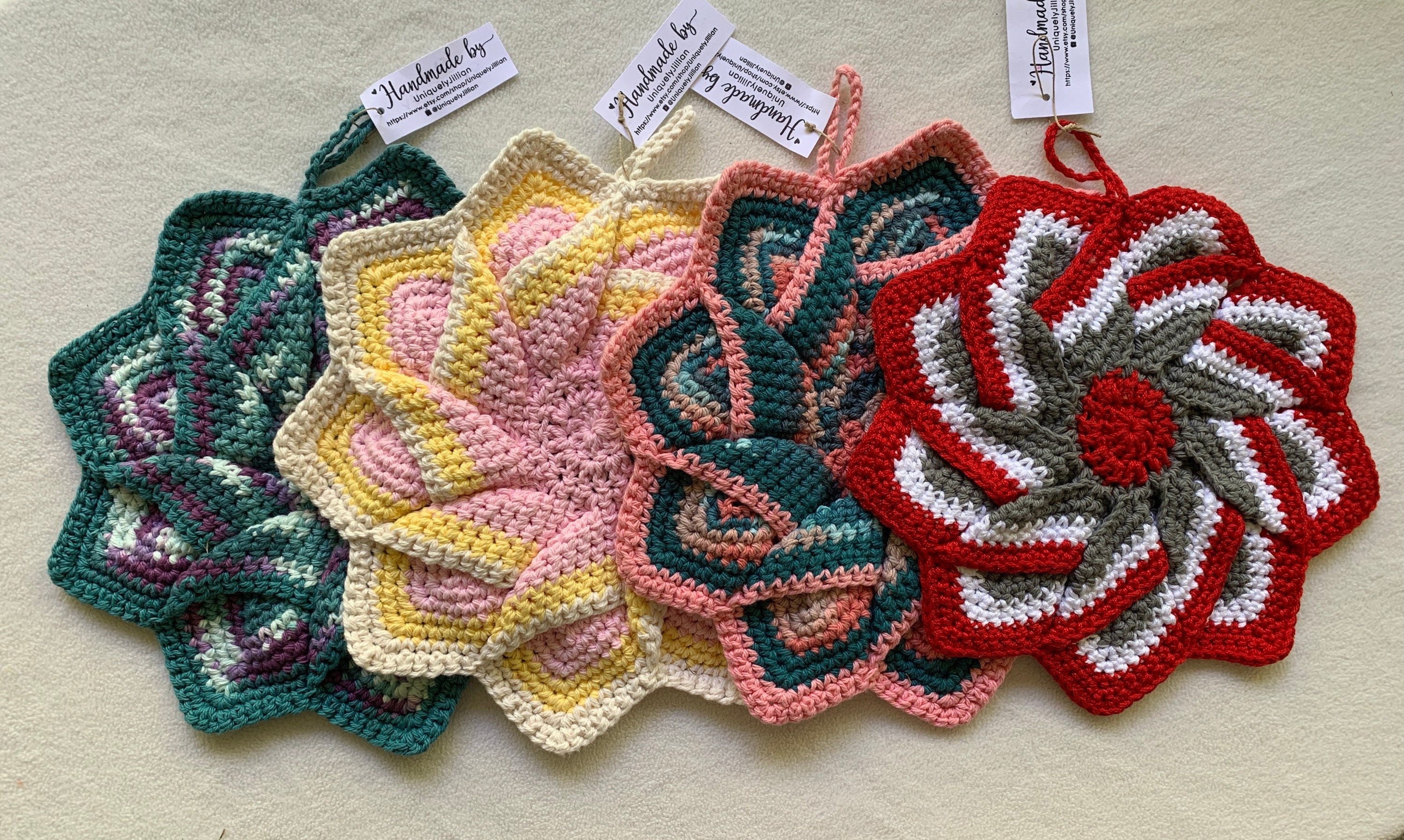 Star Flower Pot Holder - Crochet - Hot Pad - Trivet - Etsy