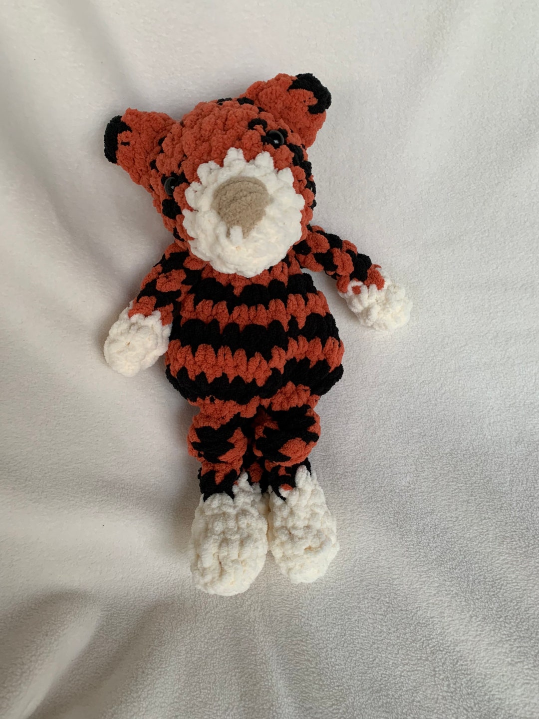 Tiger Snuggler | Lovey | Stuffed Tiger | Handmade Crochet Keepsake ...