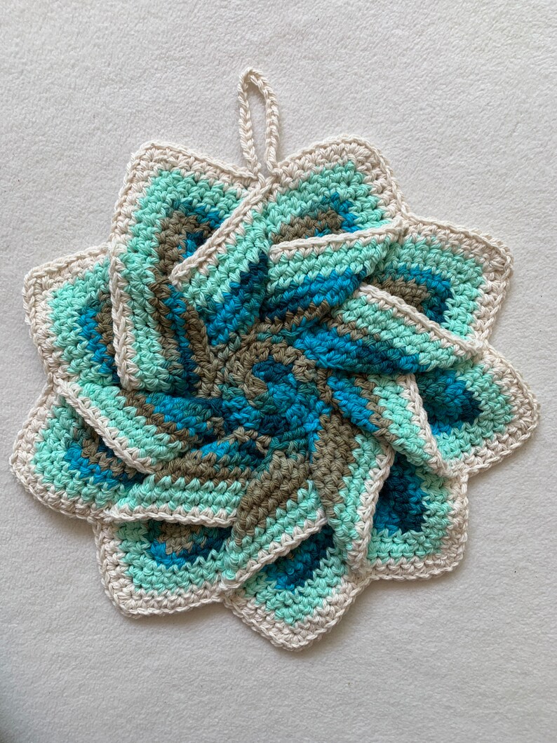 Star Flower Pot Holder Crochet Hot Pad Trivet - Etsy