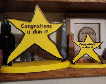Congrations U Dun It Trophy - Etsy