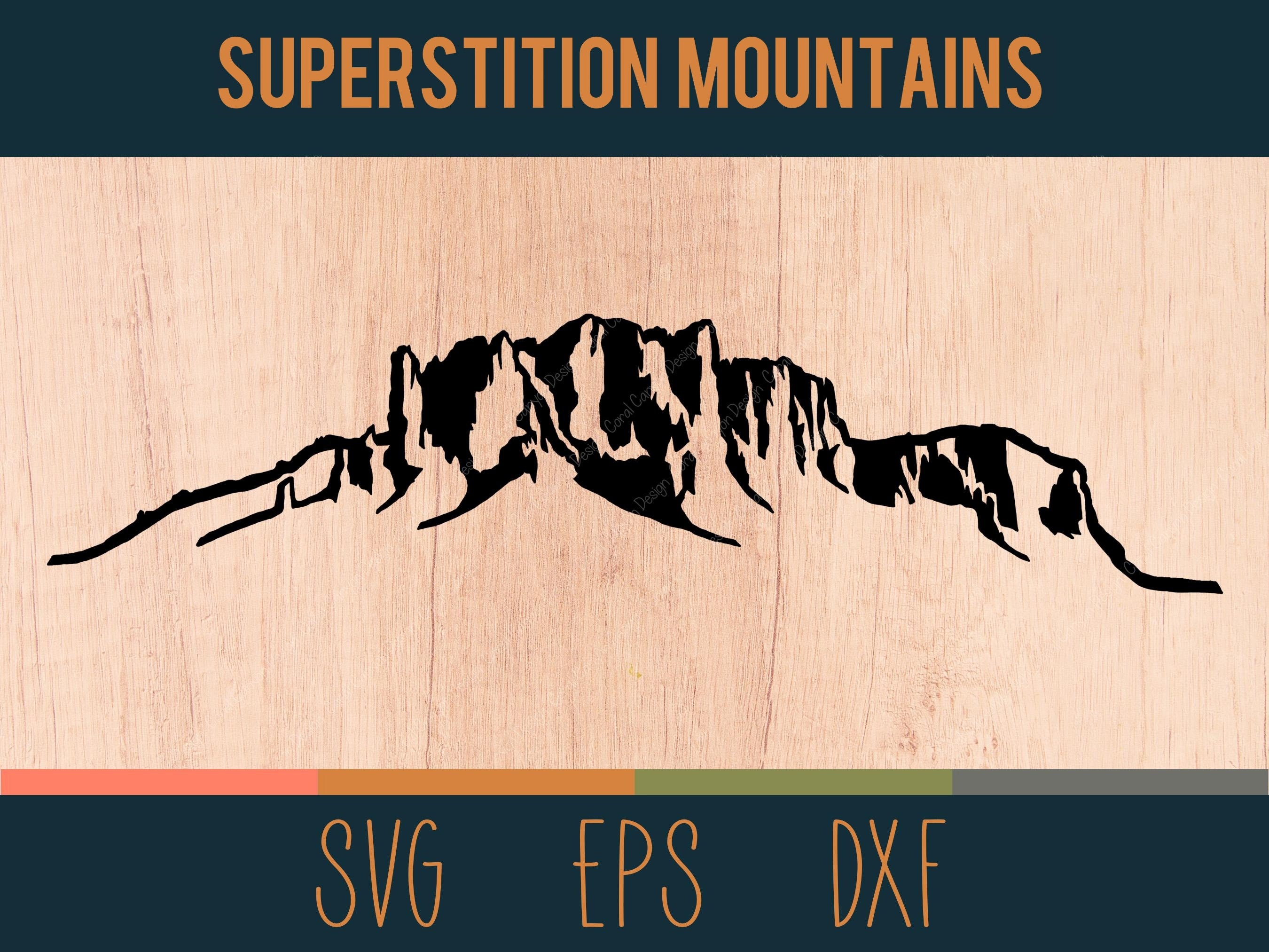 Superstition Mountains SVG Outline | Digital Cut File | Superstition ...