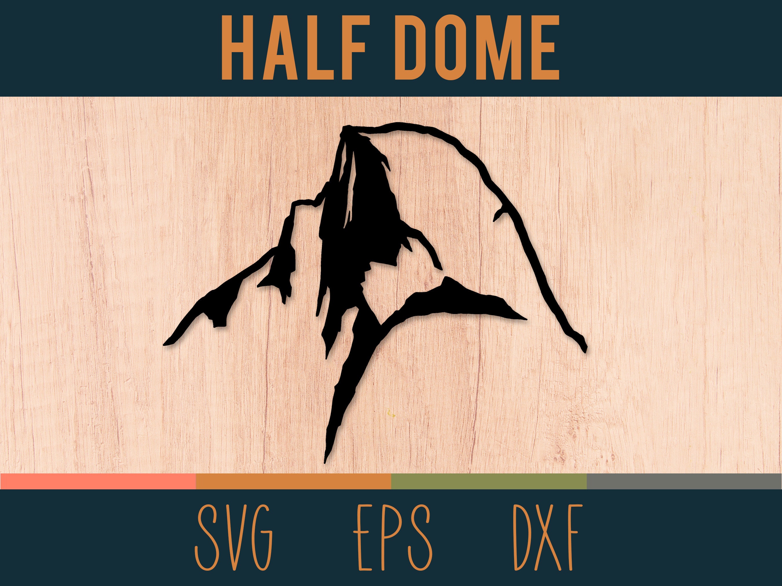 Half Dome Peak Outline Svg Digital Cut File Mountain Silhouette