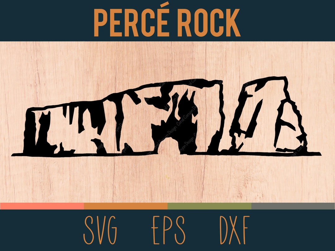 Percé Rock SVG Outline | Digital Cut File | Gulf of Saint Lawrence ...