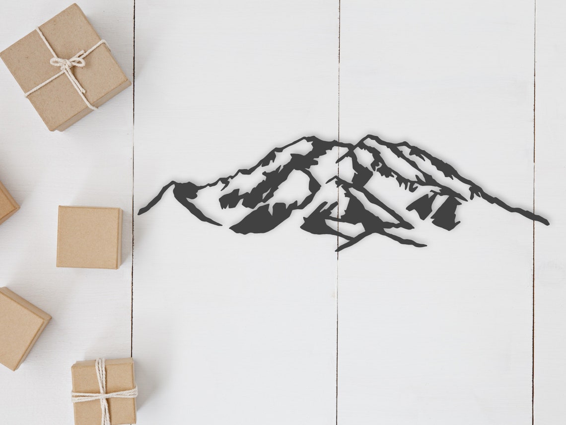 Denali Mountains Outline SVG Digital Cut File | Mount Mckinley, Alaska ...