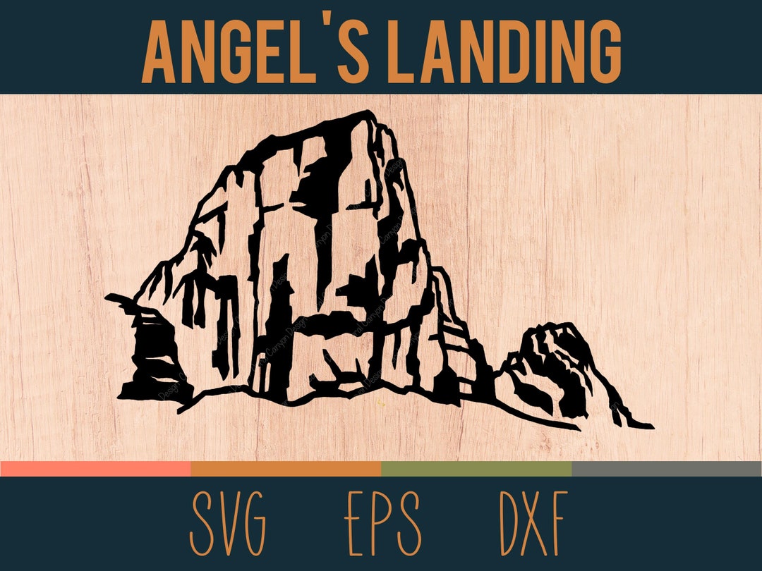 Angel's Landing SVG Outline | Digital Cut File | Zion National Park ...