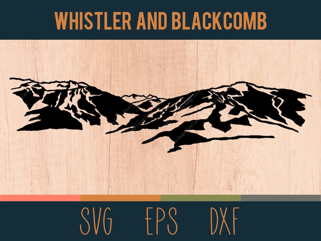Whistler and Blackcomb Mountains SVG Outline | Digital Cut File ...