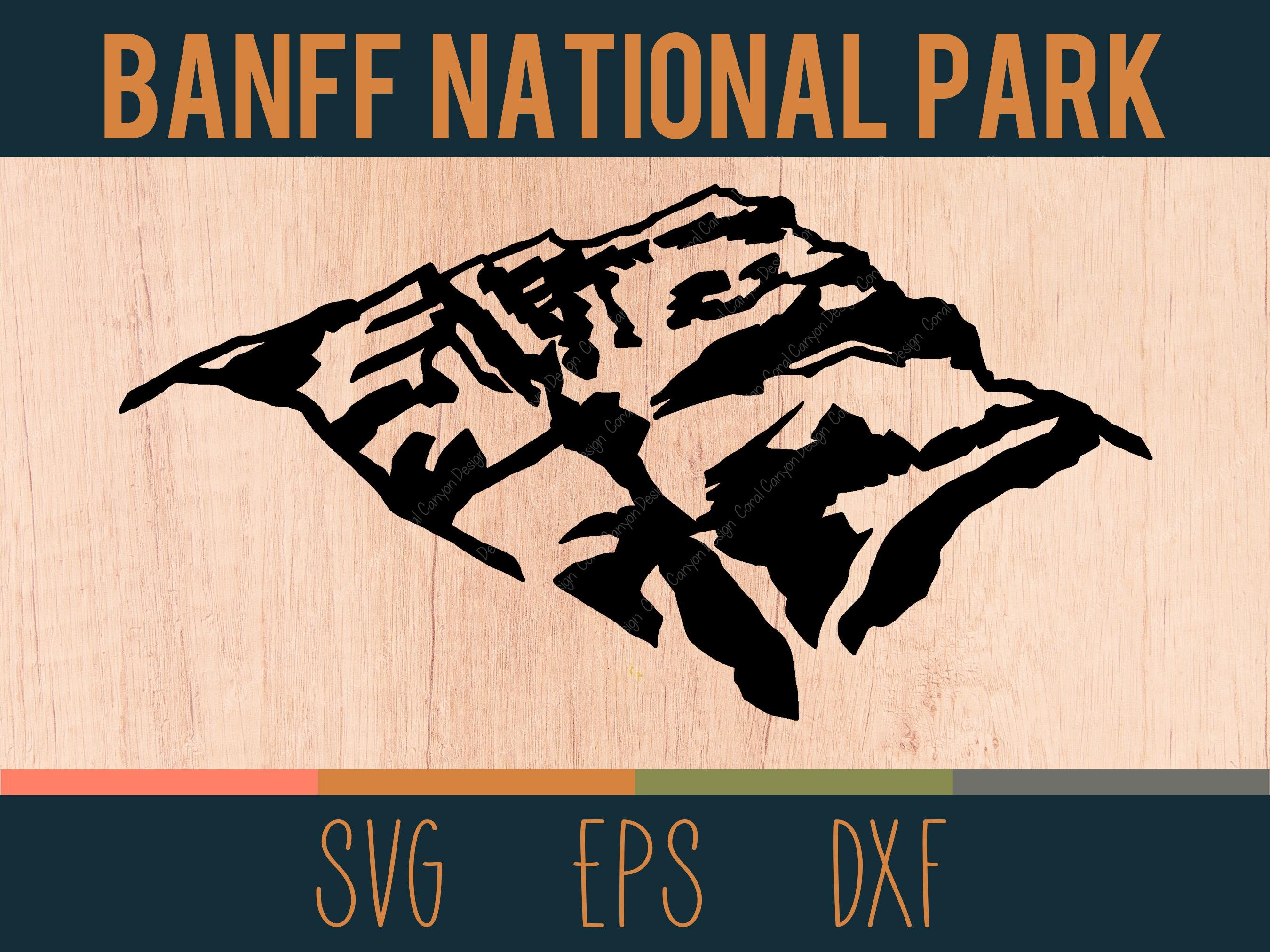 Banff National Park SVG Outline Digital Cut File Cascade - Etsy