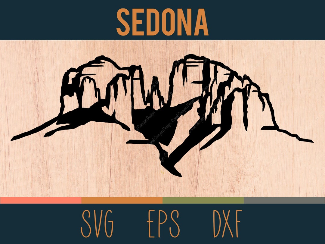 Sedona Mountains SVG Outline | Digital Cut File | Cathedral Rock | Red ...