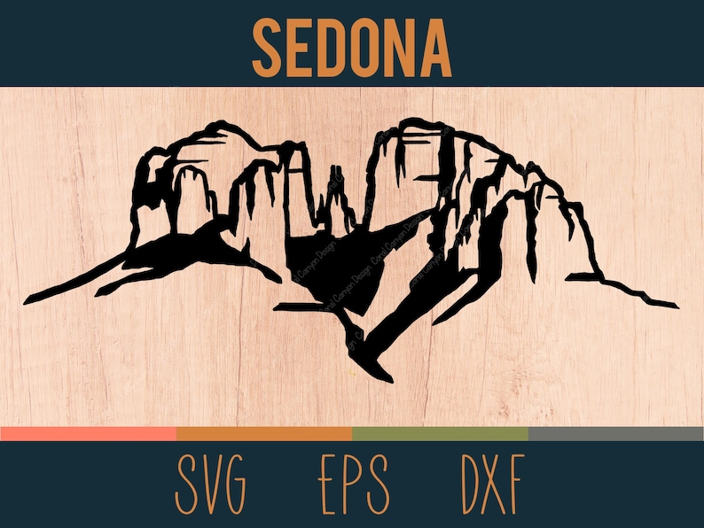 Sedona Mountains SVG Outline | Digital Cut File | Cathedral Rock | Red ...