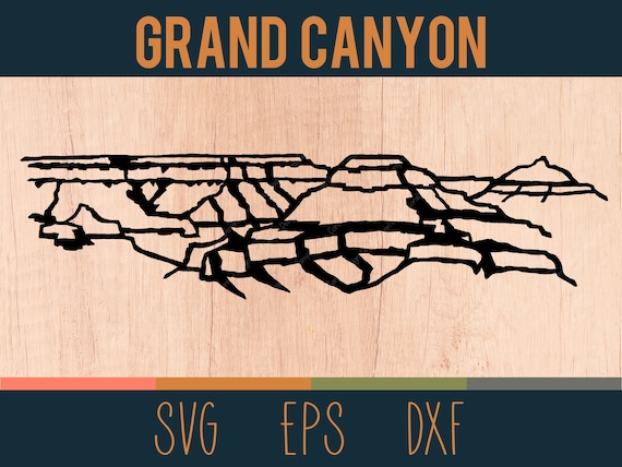 Grand Canyon SVG Outline Digital Cut File Grand Canyon | Etsy