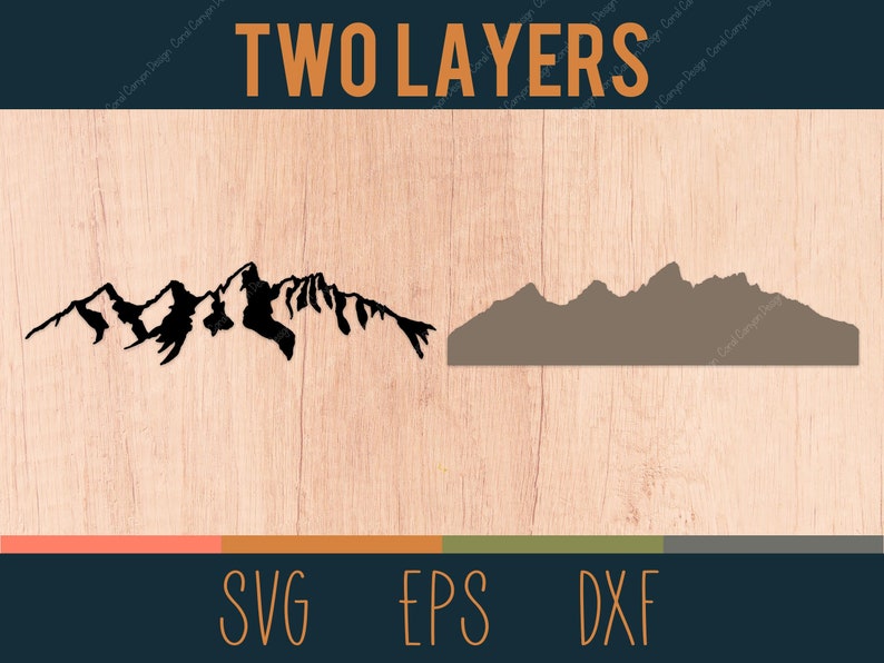 Layered Grand Tetons Mountain Outline SVG Digital Cut File - Etsy