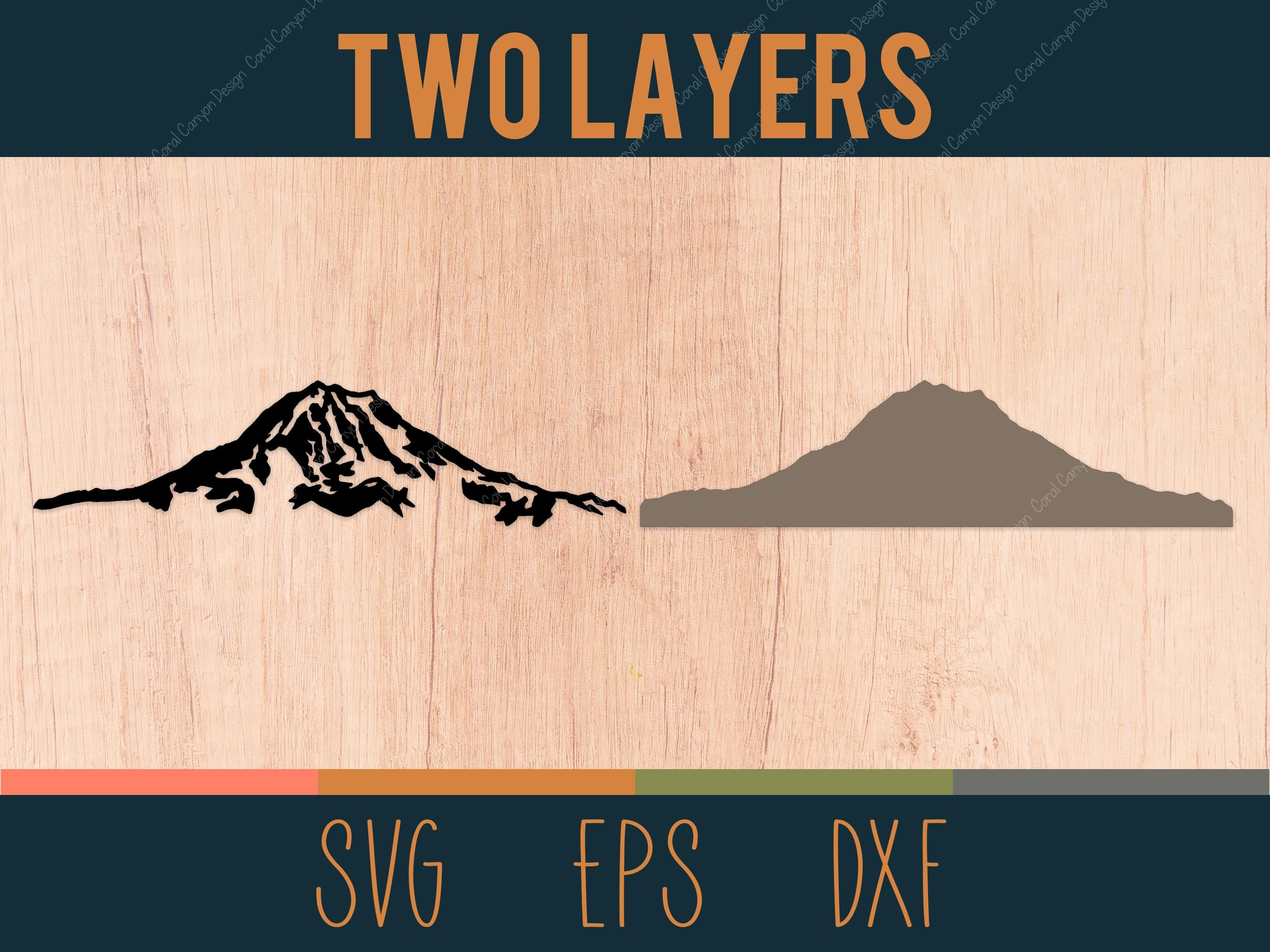 Esquema de capas Mount Rainier SVG / Archivo de corte digital - Etsy México