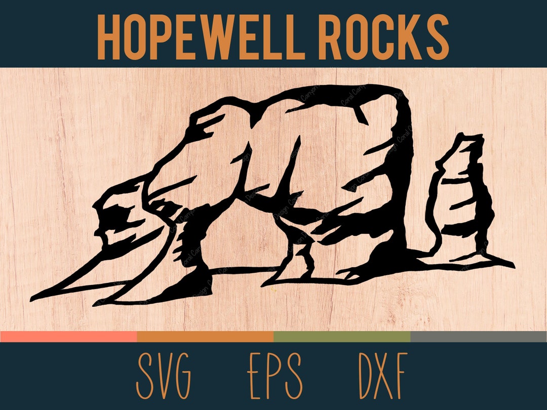 Hopewell Rocks SVG Outline | Digital Cut File | Hopewell Rocks ...