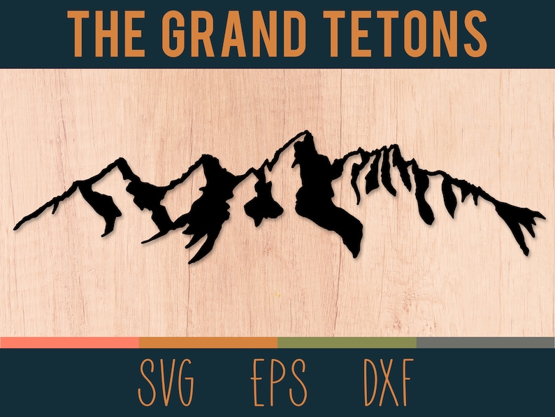 Teton Mountain Outline SVG Digital Cut File Rocky Mountain - Etsy India