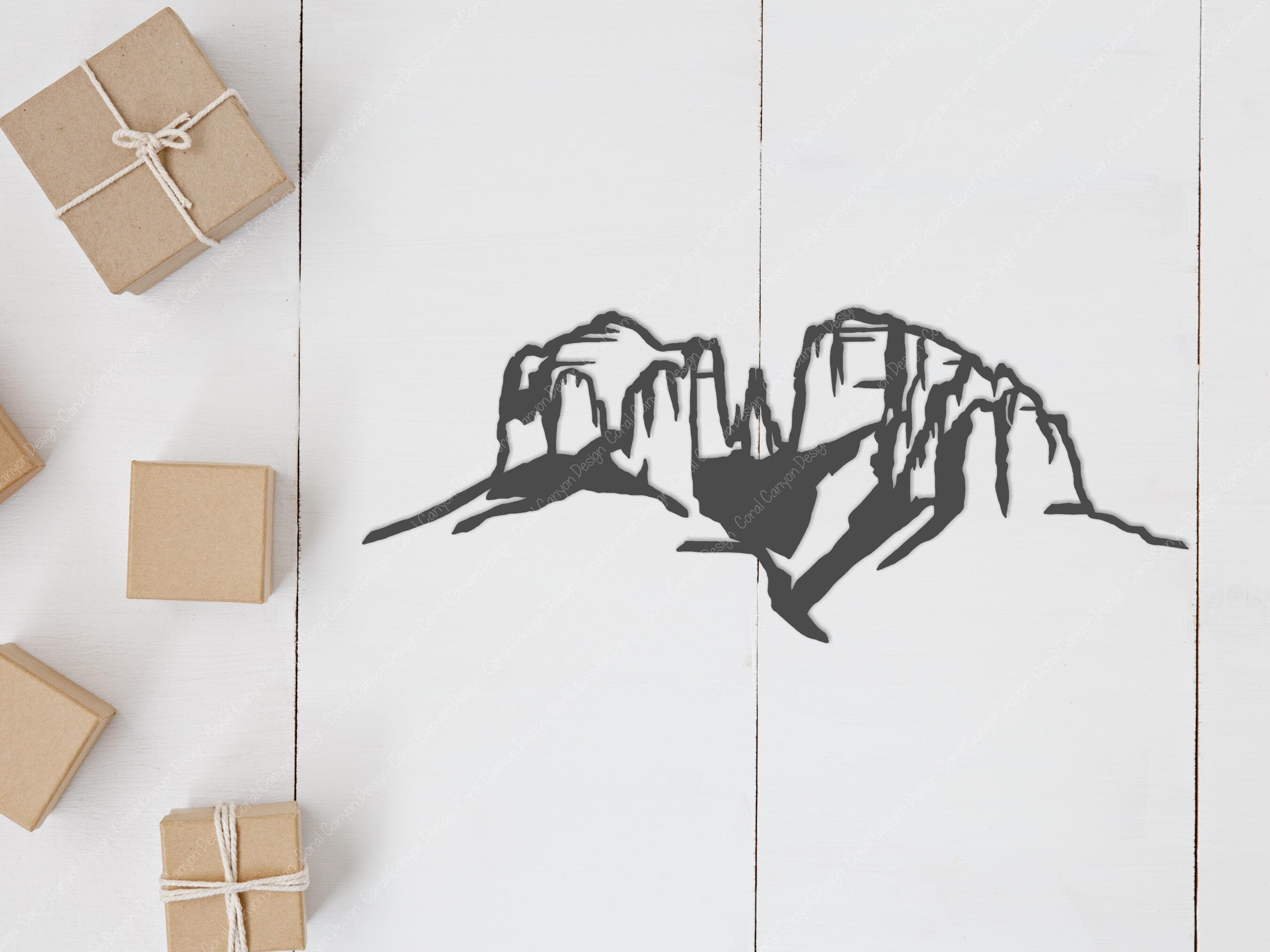 Sedona Mountains SVG Outline | Digital Cut File | Cathedral Rock | Red ...