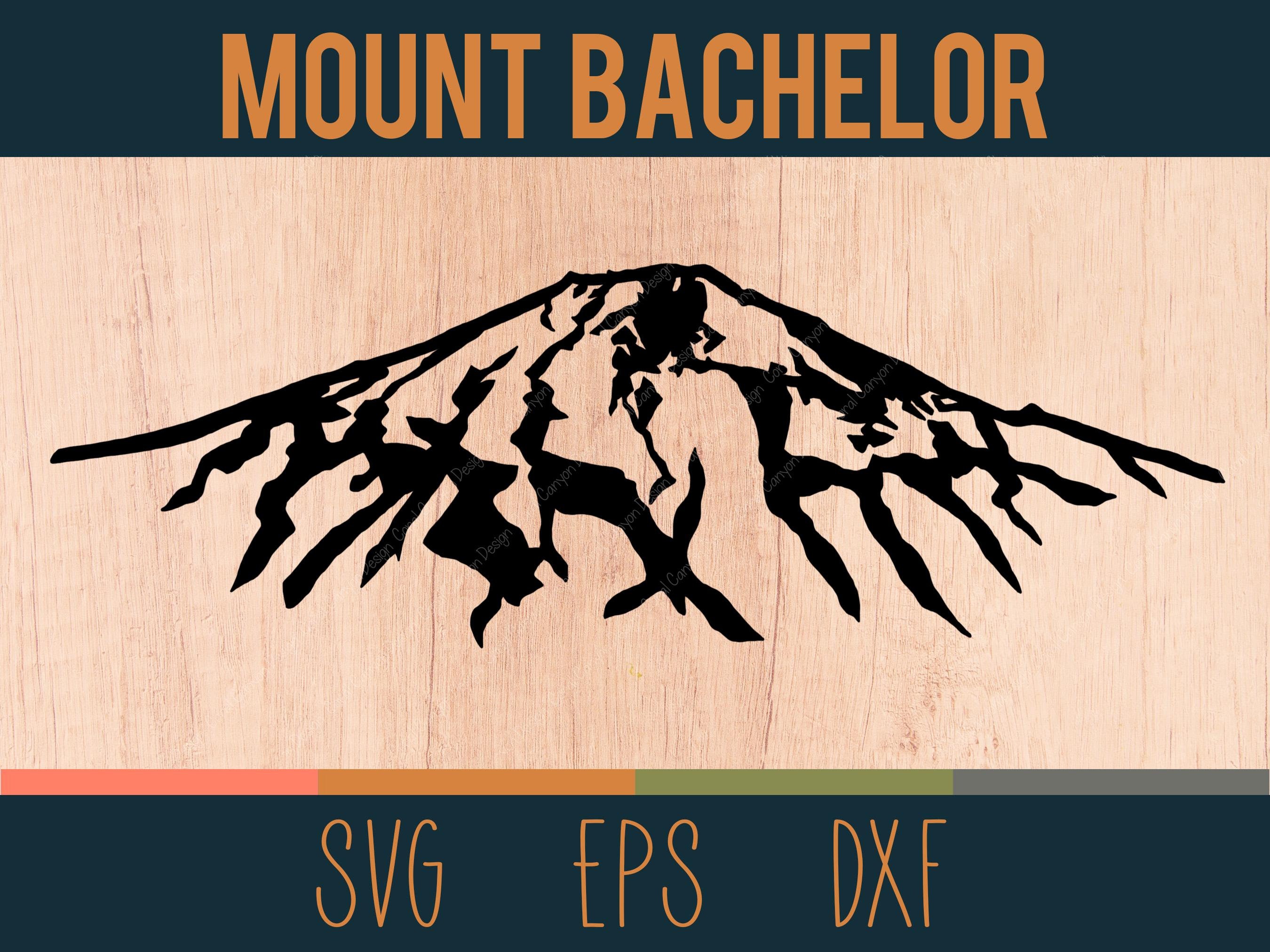Mount Bachelor SVG Outline | Digital Cut File | Cascade Volcanic Arc of ...