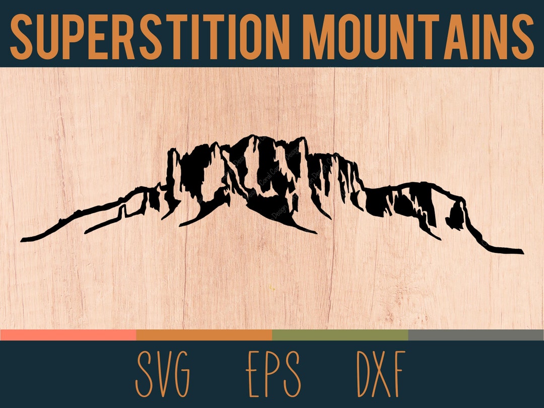 Superstition Mountains SVG Outline Digital Cut File - Etsy