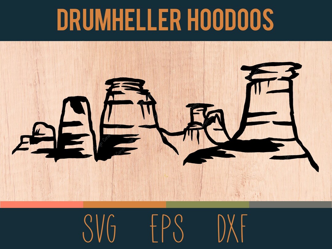 Drumheller Hoodoos SVG Outline | Digital Cut File | Badlands of Alberta ...