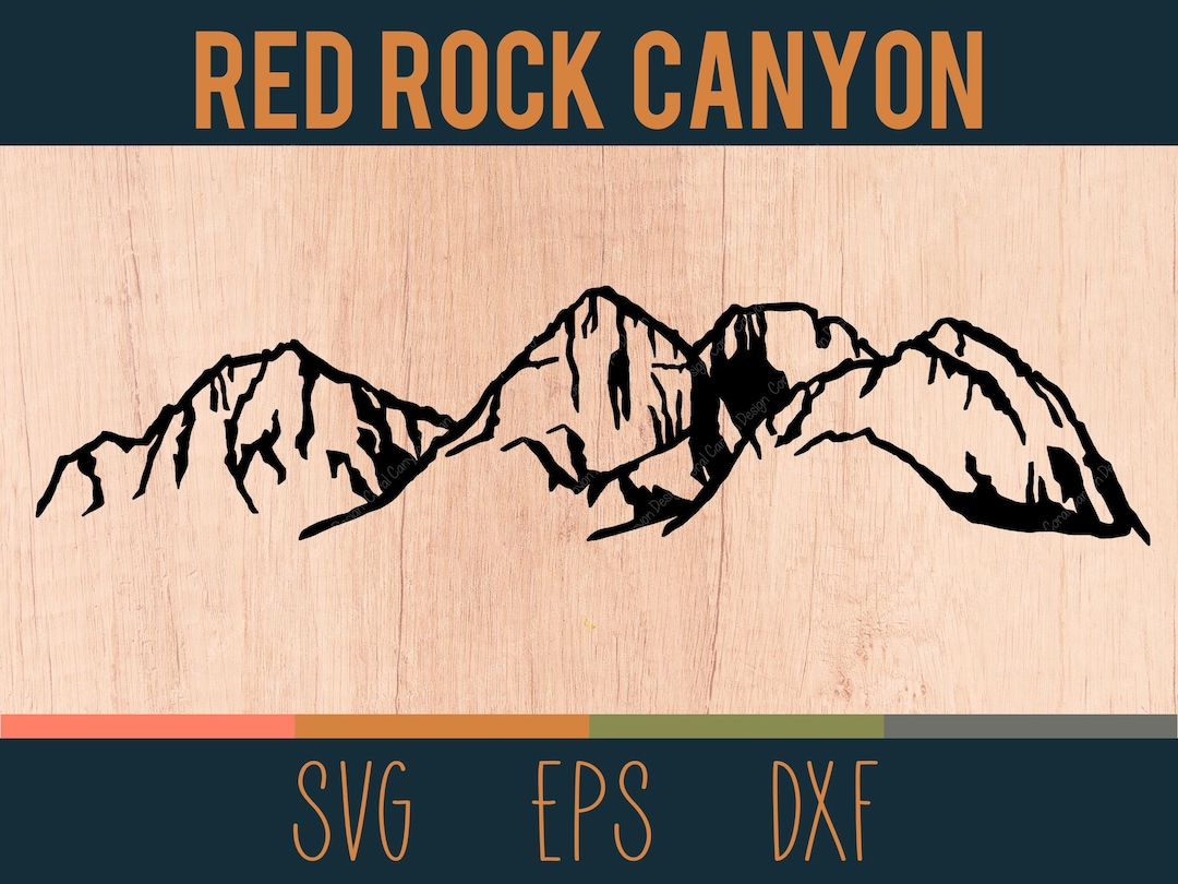 Red Rock Canyon SVG Outline | Digital Cut File | Rainbow Mountain ...