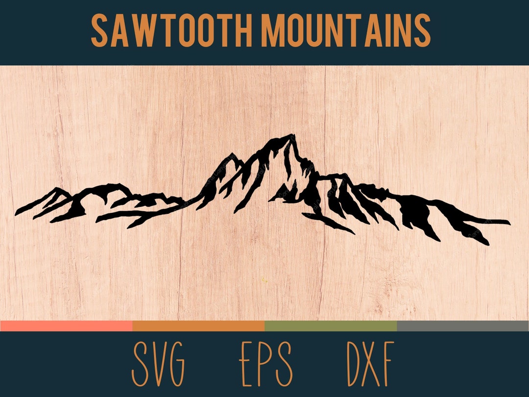 Sawtooth Mountains SVG Outline | Digital Cut File | Rocky Mountains of ...