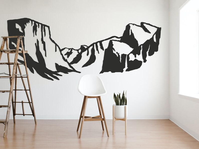 Yosemite Valley Outline SVG Digital Cut File Silhouette of - Etsy India
