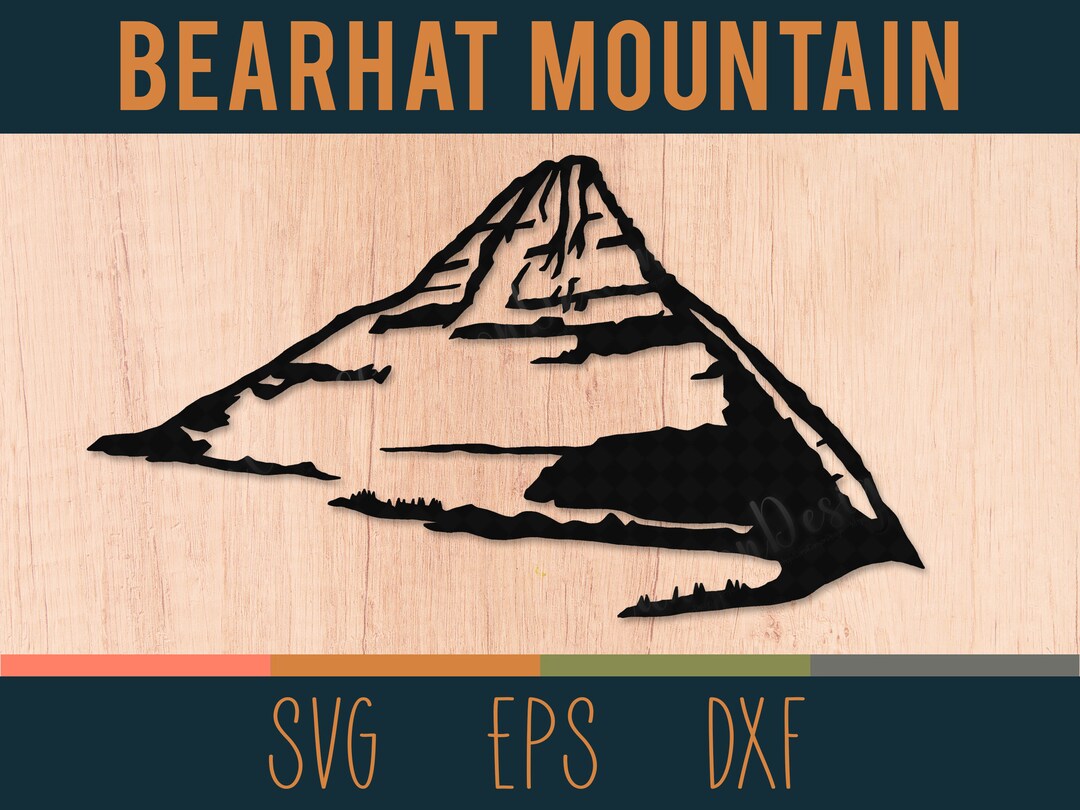 Bearhat Mountain Outline SVG Digital Cut File Glacier National Park, Montana DXF and EPS Files ...