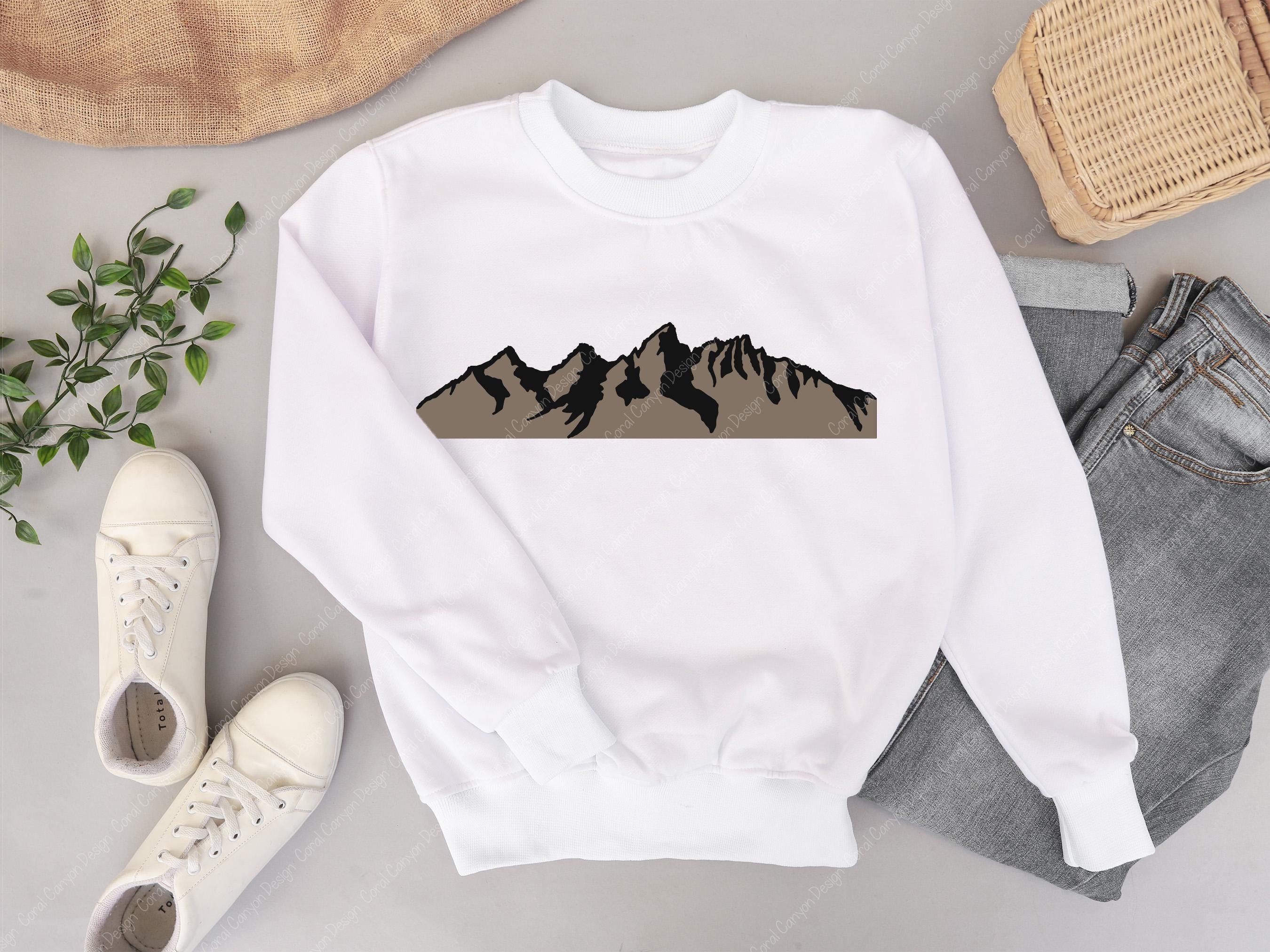 Layered Grand Tetons Mountain Outline | SVG Digital Cut File | Two ...