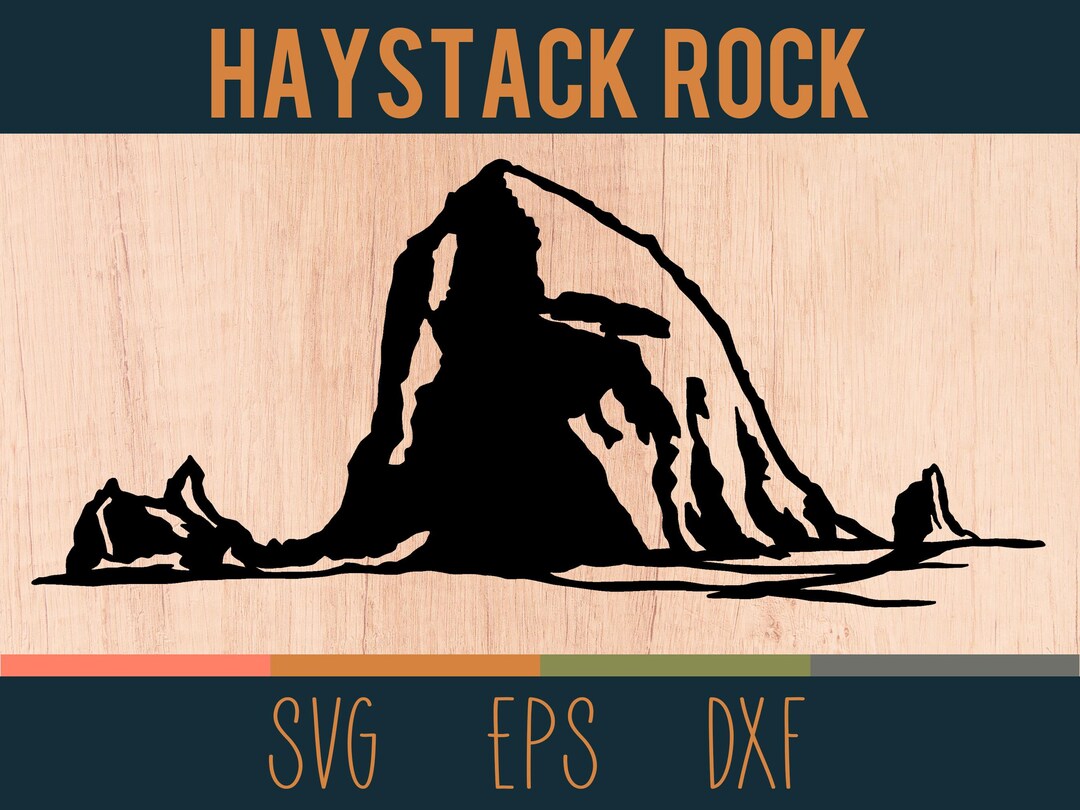 Haystack Rock SVG Outline | Digital Cut File | Cannon Beach, Oregon ...