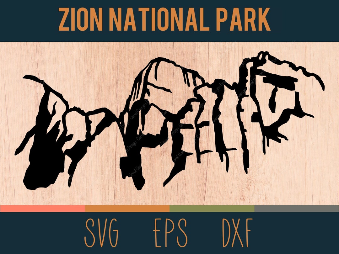 Zion National Park SVG Outline | Digital Cut File | Zion National Park ...