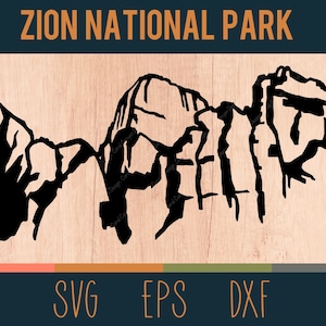 Zion National Park SVG Outline | Digital Cut File | Zion National Park ...