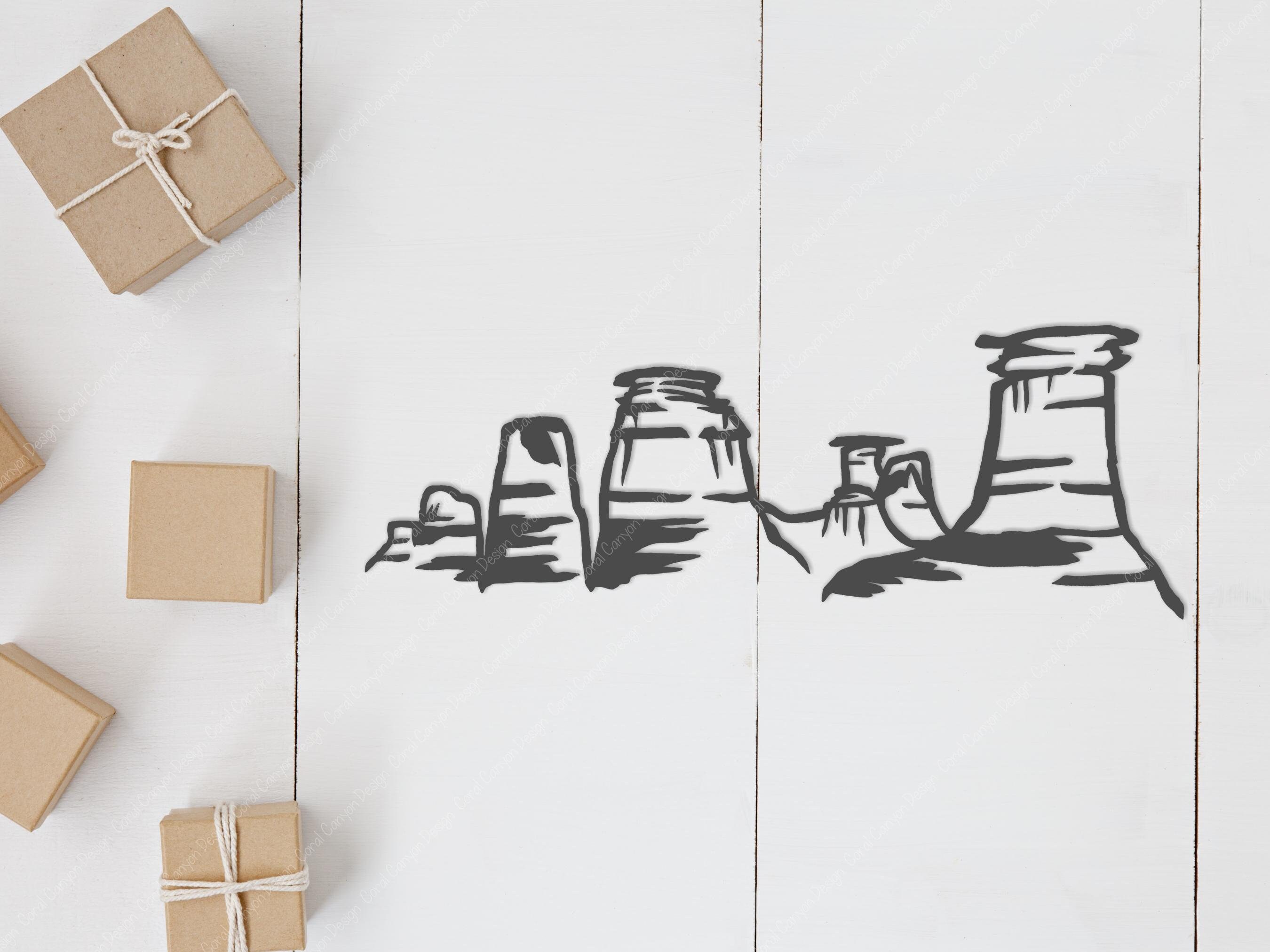Drumheller Hoodoos SVG Outline | Digital Cut File | Badlands of Alberta ...