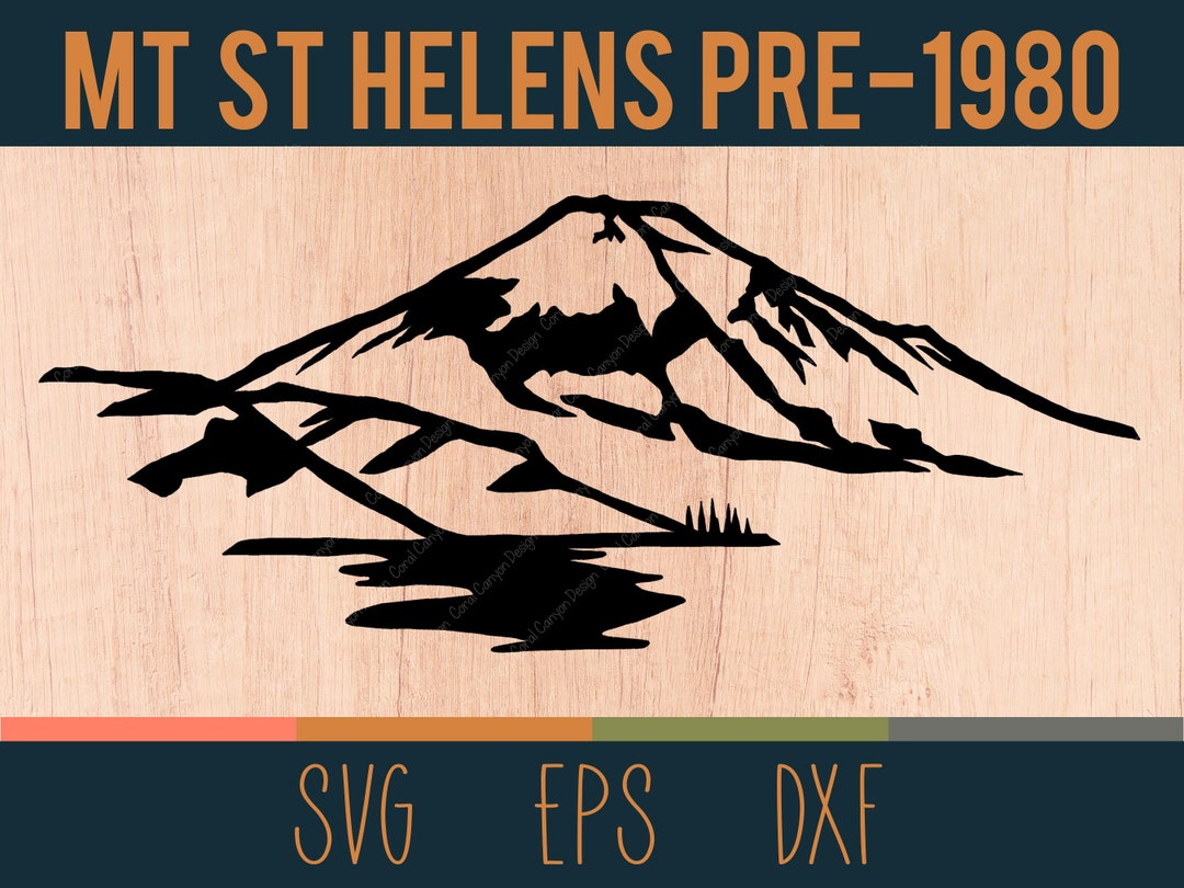 Mount St Helens Pre-1980 Eruption Outline SVG Digital Cut File ...