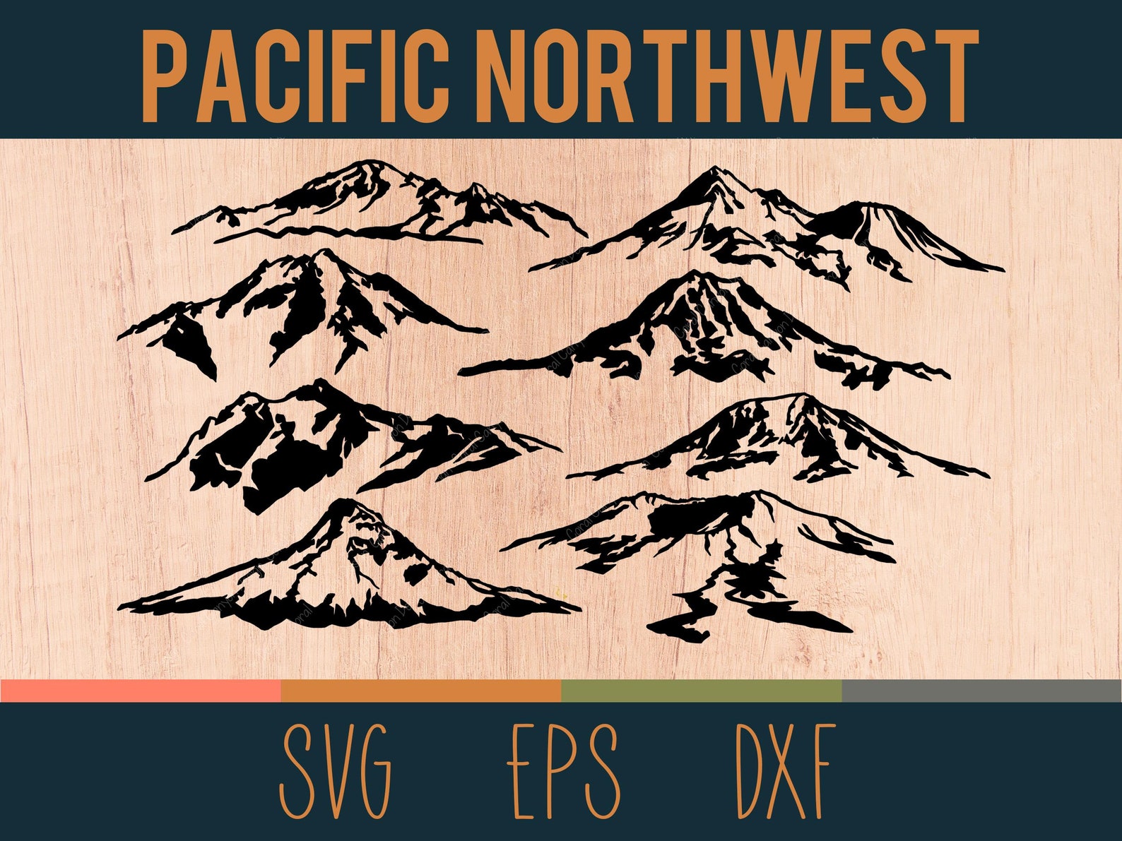 Pacific Northwest Peaks SVG Bundle Digital Cut Files - Etsy
