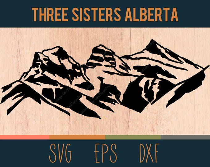 Three Sisters Canmore Alberta Quilt Pattern Laser Cut Art Mountains and ...