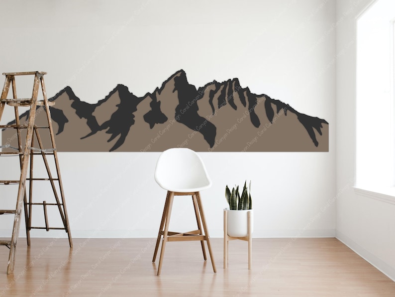 Layered Grand Tetons Mountain Outline SVG Digital Cut File - Etsy