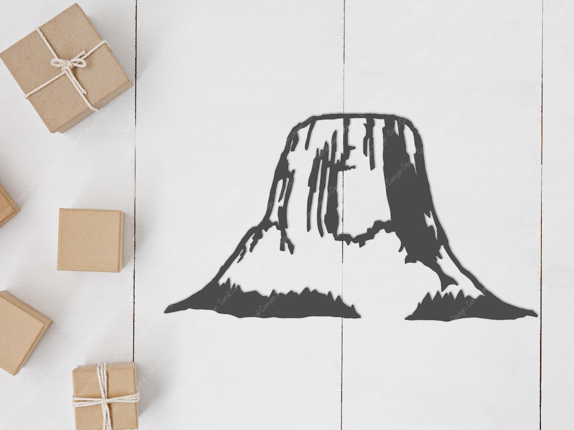 Devil's Tower SVG Outline Digital Cut File Devil's - Etsy