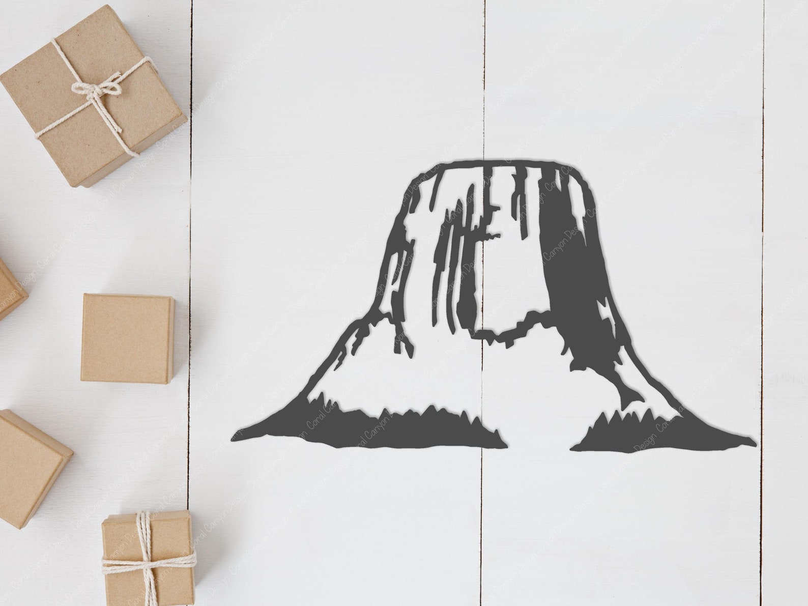 Devil's Tower SVG Outline | Digital Cut File | Devil's Tower National ...