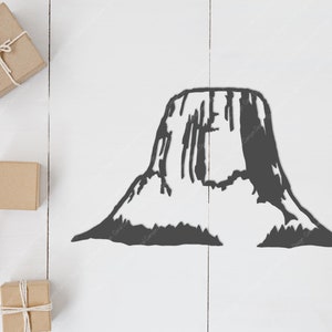 Devil's Tower SVG Outline | Digital Cut File | Devil's Tower National ...