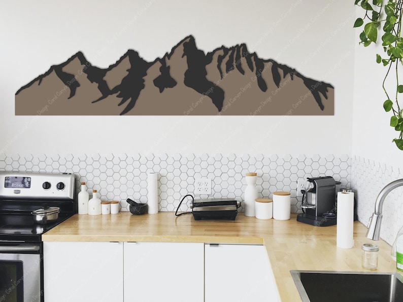 Layered Grand Tetons Mountain Outline SVG Digital Cut File - Etsy