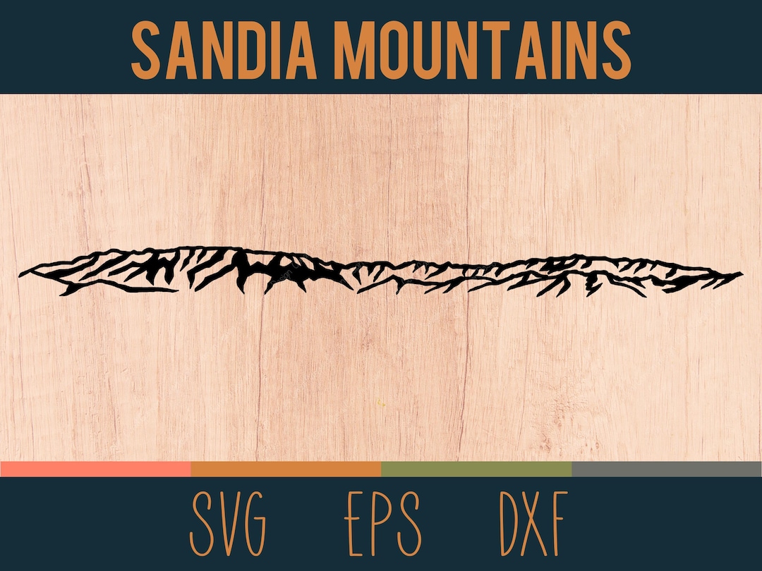 Sandia Mountains SVG Outline | Digital Cut File | Near Albuquerque, New ...